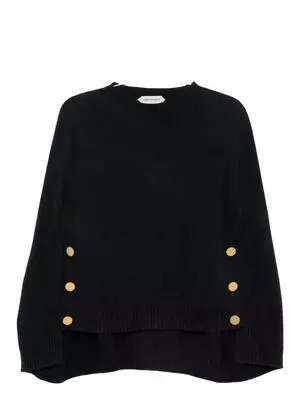 Alberta Ferretti Button-embellished High-low Sweater - Blue