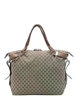 Gucci Gg Canvas Bamboo Bar Tote Bag - Neutrals