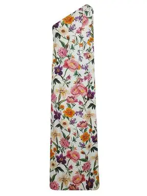 Borgo De Nor Borgo De De Nor Lani Floral-jacquard One-shoulder Maxi Dress - White