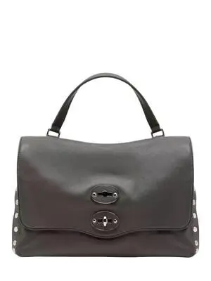 ZANELLATO Small Postina® Leather Stud-embellished Tote Bag Grey