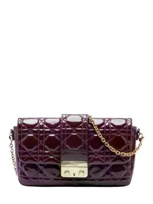 Dior 2012 Patent Cannage New Lock Pouch Crossbody Bag - Purple
