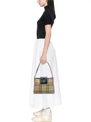 Burberry 2000-2017 House Check Coated Canvas Shoulder Bag - Neutrals