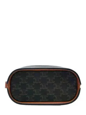 Celine 2021 Triomphe Coated Canvas Lunch Box Bag Shoulder Bag - Brown
