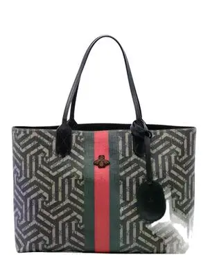 Gucci Gg Supreme Caleido Web Tote Bag - Black