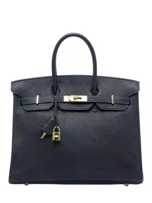 Hermès Hermès 2003 Togo Birkin Retourne 35 Handbag Blue