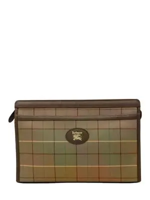 Burberry Vintage Check Canvas Clutch Bag - Brown