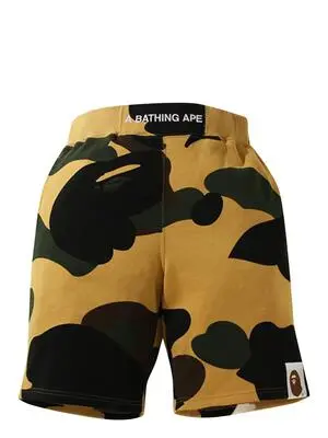 A BATHING APE Giant 1st Camo Wide Fit Sweat Shorts - Yellow