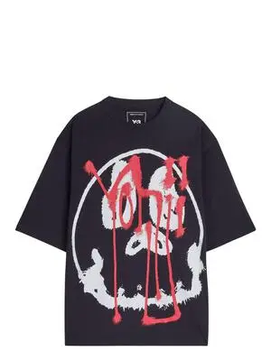 YOHJI YAMAMOTO POUR HOMME X Adidas Skull Gfx Short-sleeve Tee - Black