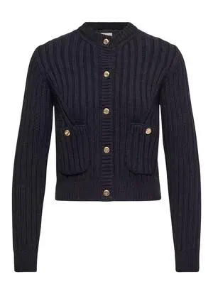 MONCLER Moncler Ribbed Cardigan With Gold-Tone Buttons