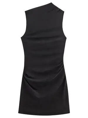 KITH Women Delphi Draped Sueded Mini Dress 'black'