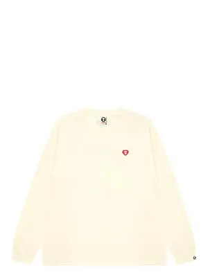 AAPE Now Heart Long Sleeve Tee 'ivory/white - Cream