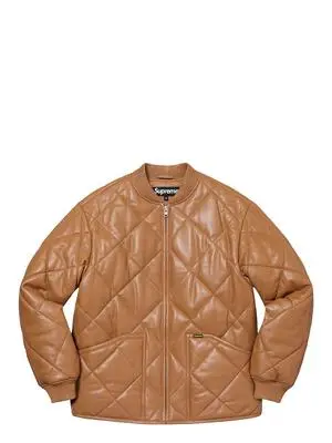 Supreme Quilted Leather Work Jacket - Tan
