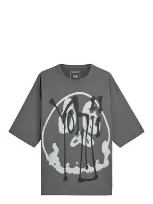 YOHJI YAMAMOTO POUR HOMME X Adidas Skull Gfx Short-sleeve Tee - Grey