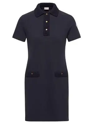 Moncler Collared Dress With Pocket Detail - Blue