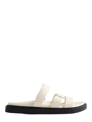Quince Italian Leather Sport Slide Sandal Bone