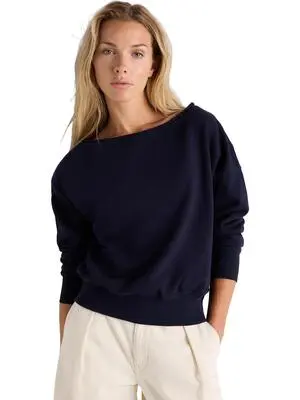 QUINCE Organic French Terry Off-Shoulder Sweatshirt