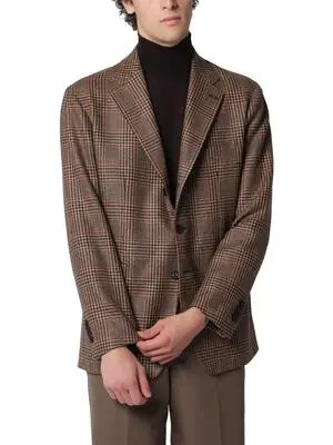 Tagliatore Single-breasted Jacket With A Prince Of Wales Check Pattern - Brown