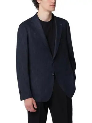 Tagliatore Single-breasted Herringbone Jacket - Blue