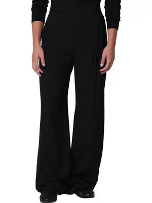 Saint Laurent Pinstriped Wool Tailored Trousers - Black