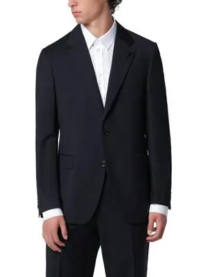 LARDINI Single-breasted Jacket In Wool - Blue