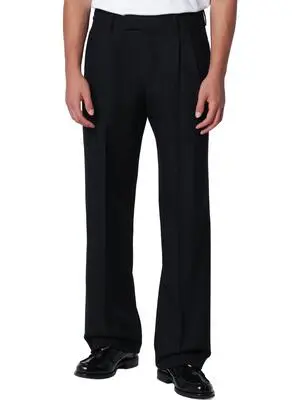 LARDINI Wool Pinstripe Pleated Trousers - Blue