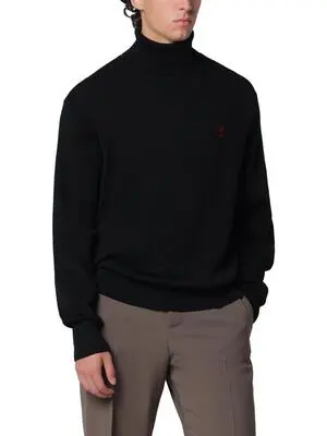 AMI Paris De Coeur Turtleneck Sweater - Black