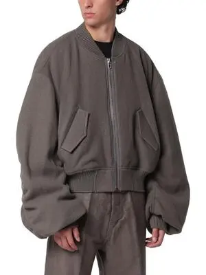 Rick Owens Rick Owens Taupe Wool Tower Secchia Flight Jacket Grey
