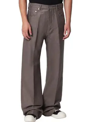 Rick Owens Taupe Cotton-blend Wide-leg Trousers - Grey