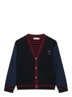 BONPOINT Bonpoint Wool Cardigan With Appliqué