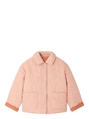 Bonpoint Reversible Quilted Jacket With Cherry Print Pink