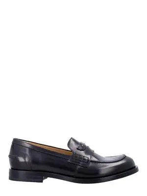 Fendi Ateneo Leather Loafers - Nero