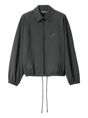 Jacquemus Zip-up Windbreaker Jacket With Drawstring Hem - Darkgrey