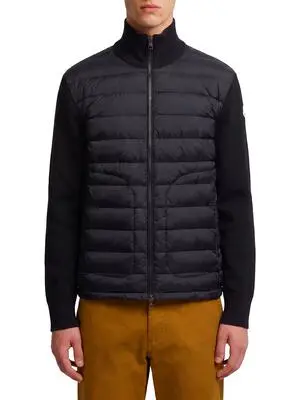 Moncler Hybrid Zip-front Puffer Cardigan - Black