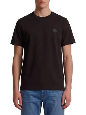 Moncler Crewneck Short-sleeve Logo T-shirt - Black