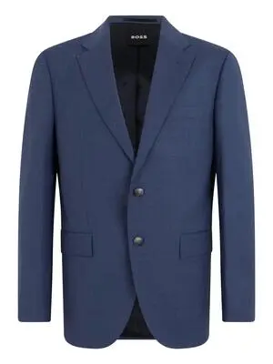 BOSS Boss Single-Breasted Wool Blazer With Classic Collar And Side Pockets