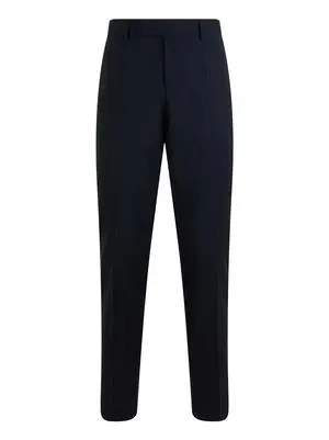 BOSS High-waisted Straight-leg Trousers In Wool Blend - Blue