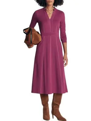 Boden Alex Long Sleeve Ponte Midi Dress - Raspberry Coulis