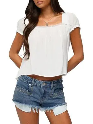 EDIKTED Nesta Puff Sleeve Top - White
