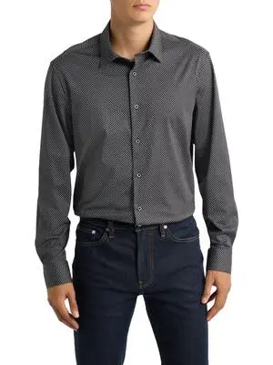 Bugatchi James Ooohcotton® Microprint Button-up Shirt - Black