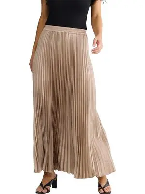 BRAVE+TRUE Alias Pleated Maxi Skirt - Sand