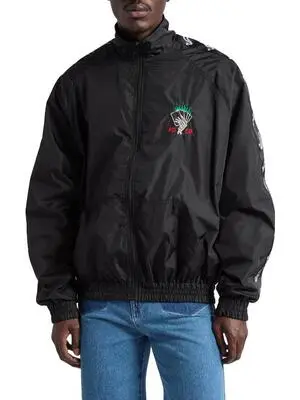 LU'U DAN Side Tape Embroidered Windbreaker - Black