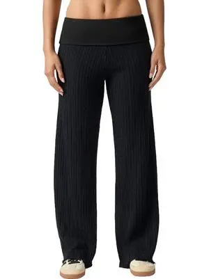 FLORENCE BY MILLS Florence By Mills Mini Cable Stitch Foldover Sweater Pants Black