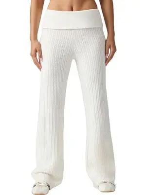 FLORENCE BY MILLS Florence By Mills Mini Cable Stitch Foldover Sweater Pants Jet Stream