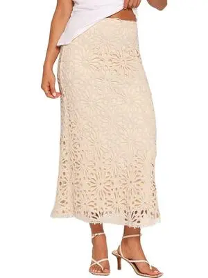 PETAL & PUP Vesela Crochet Maxi Skirt - Natural