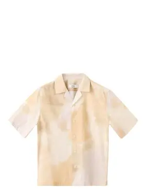 Mango Abstract Print Short Sleeve Button-up Shirt - Vanilla