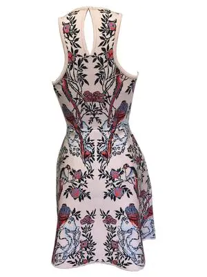 DIANA MOYA ATELIER Fit & Flare Dress With Bird Print - Brown