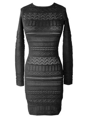 DIANA MOYA ATELIER Chloe Long Sleeve Mini Dress - Black