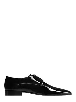 Saint Laurent Sebastien Patent Leather Derby Shoes - Black