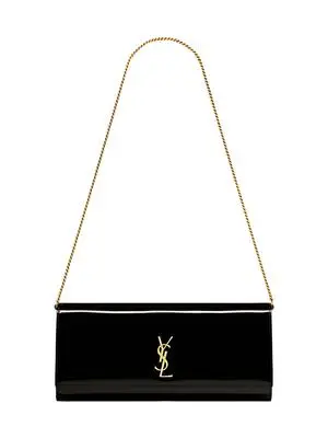 Saint Laurent Kate Clutch In Patent Leather - Black