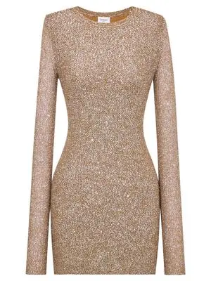 SAINT LAURENT Sequin Mini Dress In Knit